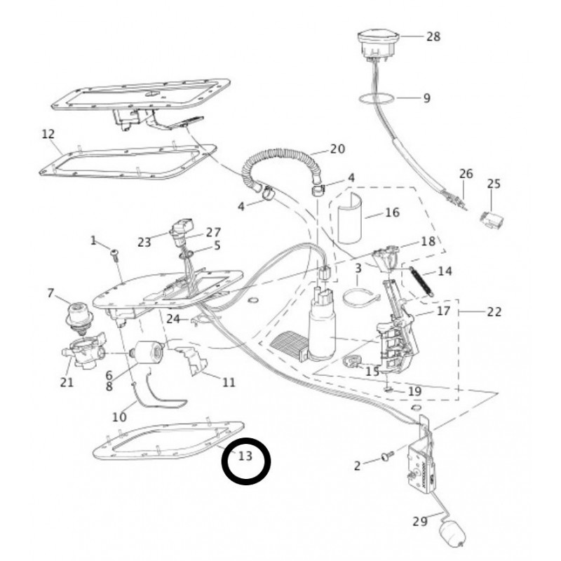 Joint de trappe de pompe à essence OEM 61381-02 Pour Harley-Davidso...